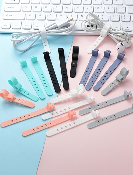 6 Piece Silicone Wire Organizing Cable Straps - Gnoo Online